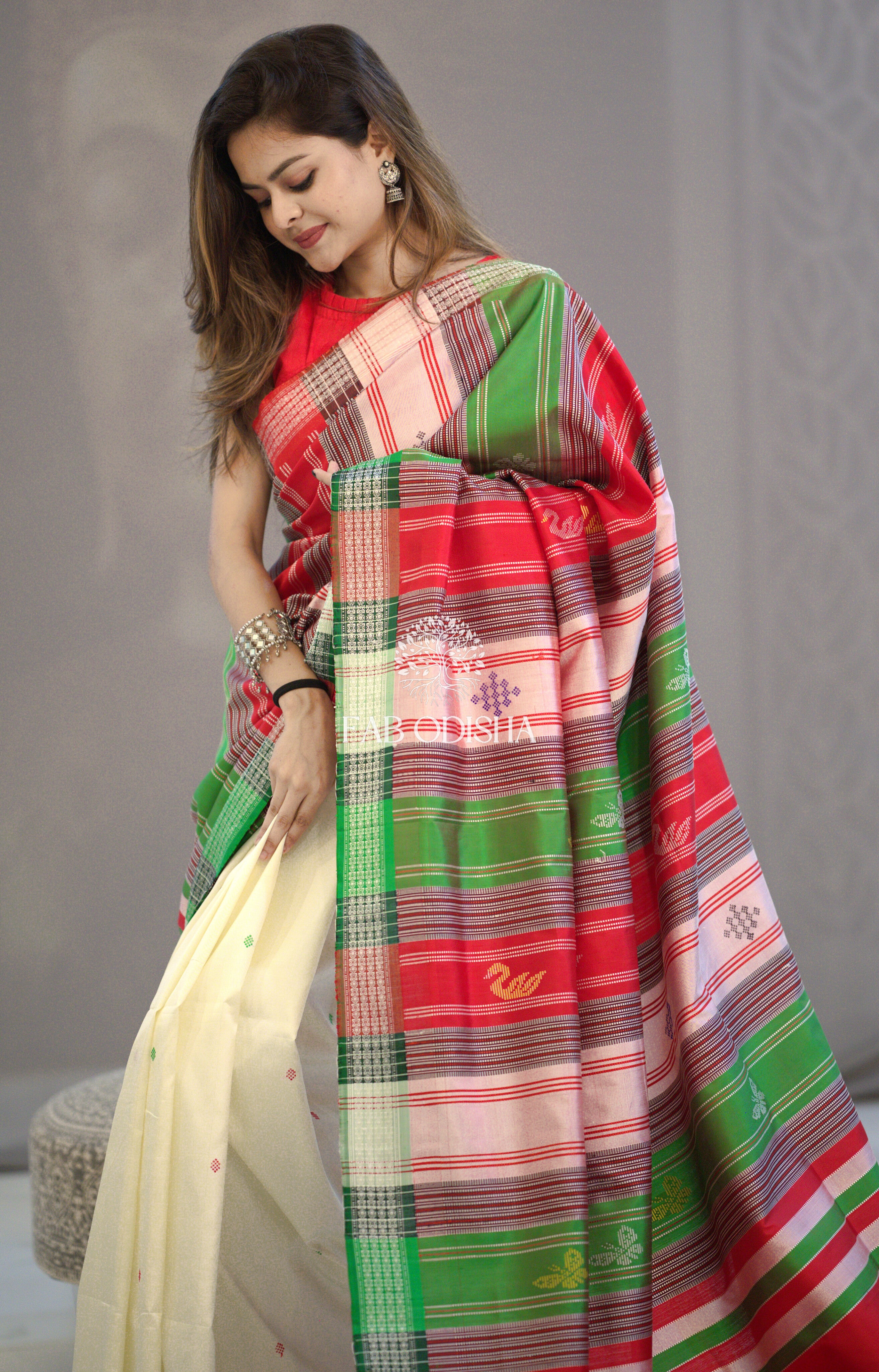"SHWETAMBARA" TITLY AANCHAL TRADITIONAL DOUBLE ANCHAL BERHAMPURI PATTA ...