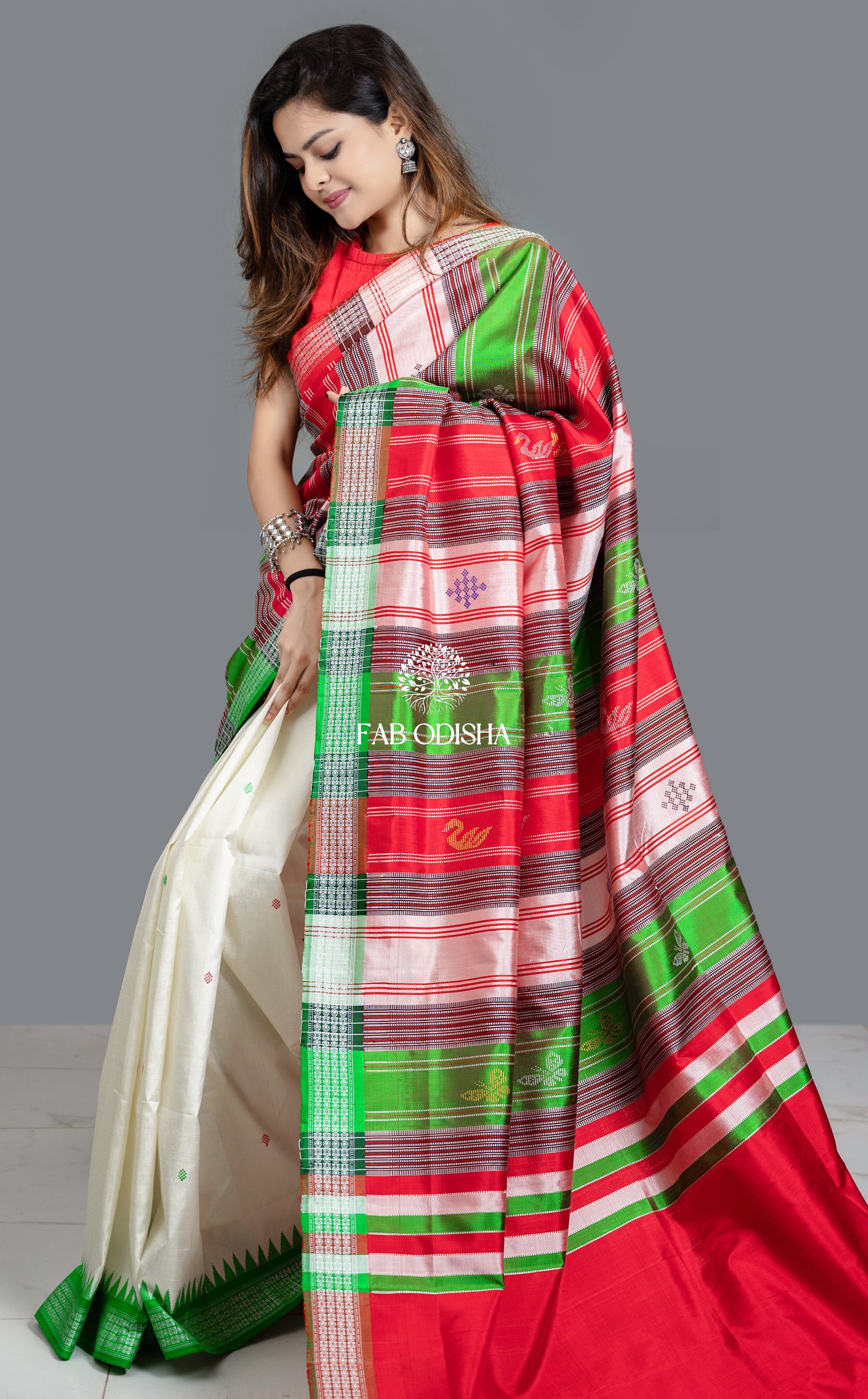 "SHWETAMBARA" TITLY AANCHAL TRADITIONAL DOUBLE ANCHAL BERHAMPURI PATTA ...