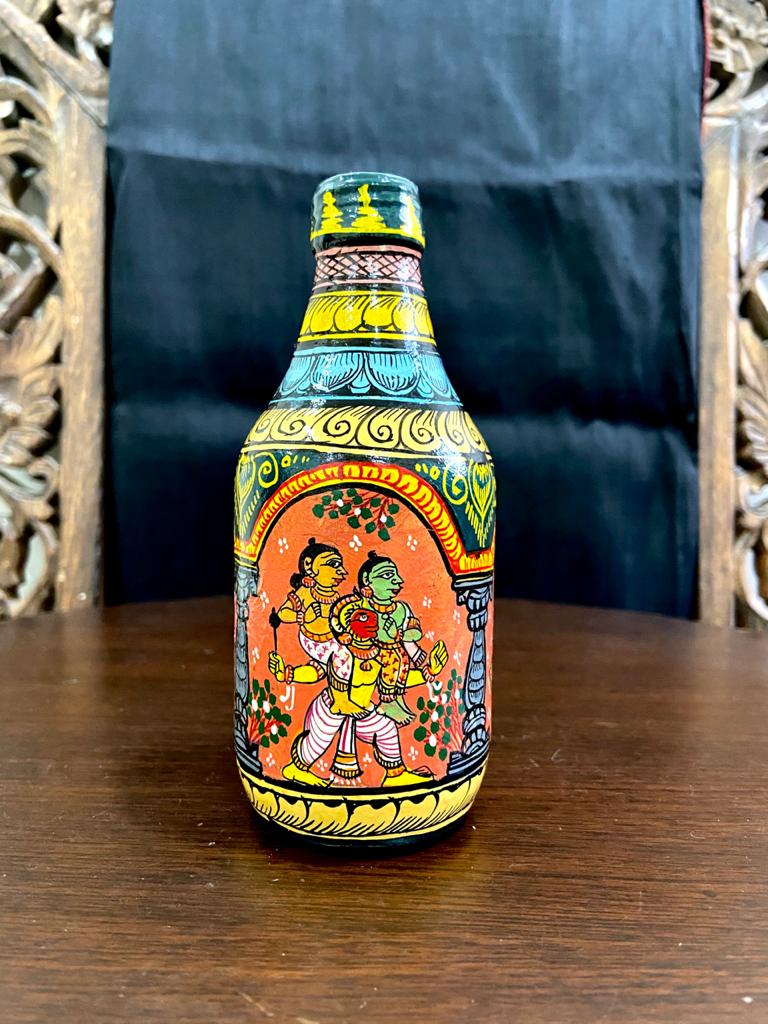 3 -SIDED MYTHOLOGICAL STORY PATTACHITRA BOTTLE-5.5'' – Fabodisha